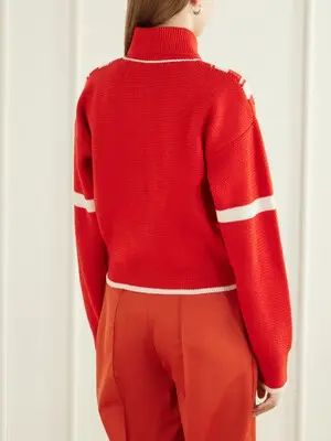 Stella McCartney Striped Wool Zip-up Cardigan
