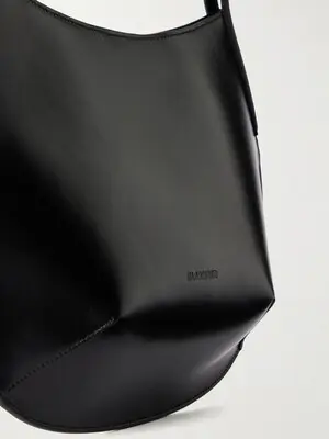 JIL SANDER Kante Leather Shoulder Bag - Black