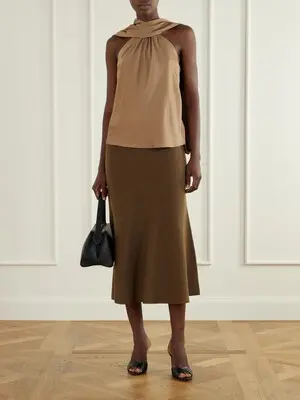 Simkhai Ribbed Wool Midi Skirt