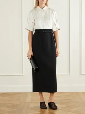Simkhai Alvera Belted Twill Midi Dress
