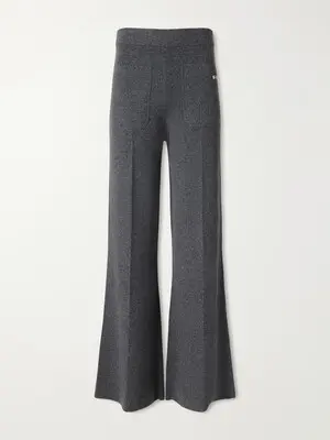 Victoria Beckham Alina Merino Wool And Cashmere-blend Pants - Gray