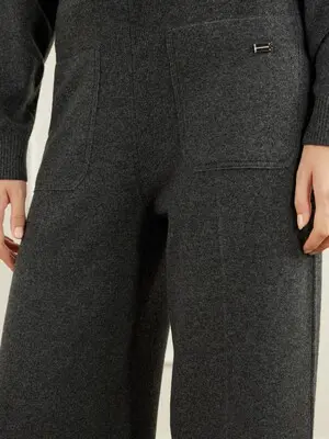 Victoria Beckham Alina Merino Wool And Cashmere-blend Flared Pants - Gray