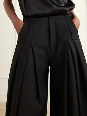 LIBEROWE Pleated Wool-fresco Culotte Shorts
