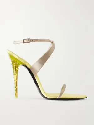 Saint Laurent Ivresse 110 Embellished Satin Sandals