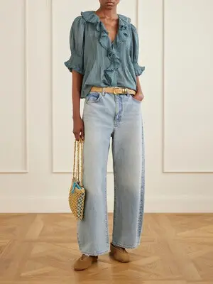 DÔEN Henri Lace-trimmed Organic Cotton Blouse