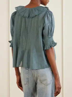 DÔEN Henri Lace-trimmed Organic Cotton Blouse