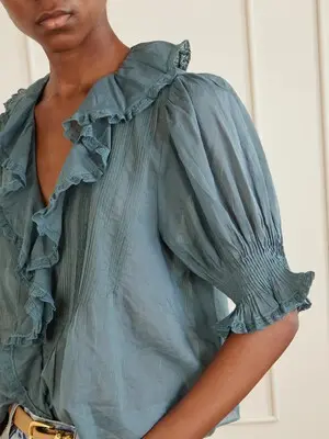 DÔEN Henri Lace-trimmed Organic Cotton Blouse