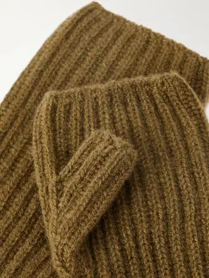 Johnstons Of Elgin Della Ribbed-knit Cashmere Gloves