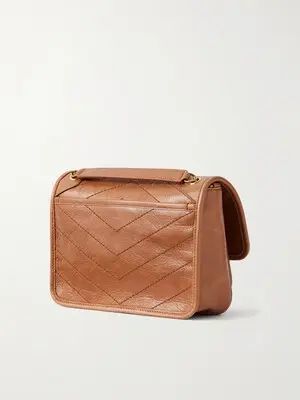 Saint Laurent Niki Crinkled-leather Shoulder Bag - Brown