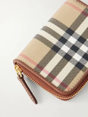 Burberry Checked Leather-trimmed Wallet