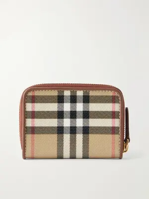 Burberry Checked Leather-trimmed Wallet