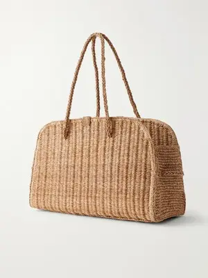 Jacquemus Le Turismo Leather-trimmed Raffia Shoulder Bag