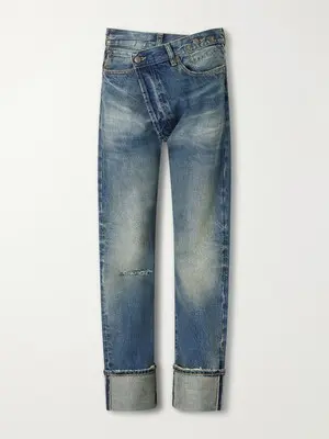 R13 Cuffed Crossover Jean X Straight-leg Jeans - Blue