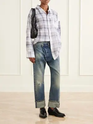 R13 Cuffed Crossover Jean X Straight-leg Jeans