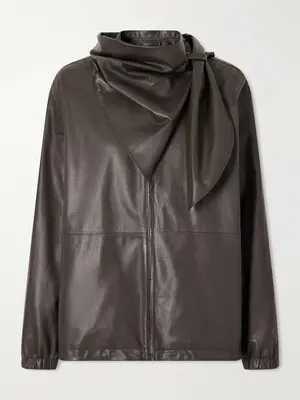 Loewe Scarf-detailed Leather Jacket