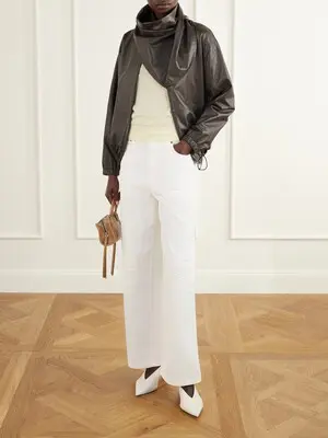 Loewe Scarf-detailed Leather Jacket