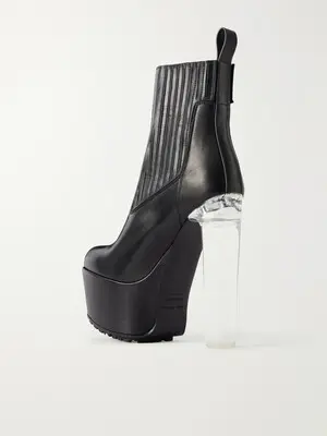 Rick Owens Leather Beetle Kiss Ankle Boots