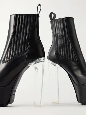 Rick Owens Leather Beetle Kiss Ankle Boots