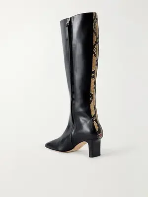AeydĒ Bita 55 Snake-effect Leather Knee-boots