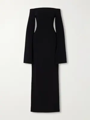 Solace London Marcella Off-the-shoulder Crepe Gown