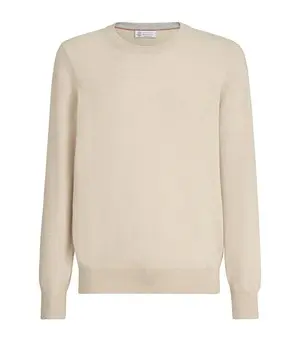 Brunello Cucinelli Cashmere Crew-neck Sweater - Beige