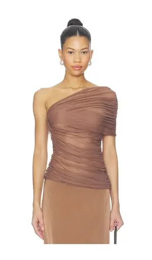 Misha Collection The Interwoven Jersey Top In . Also - Brown