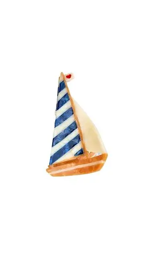 SOLAR ECLIPSE Hand-painted Sailboat Claw Hair Clip - Blue