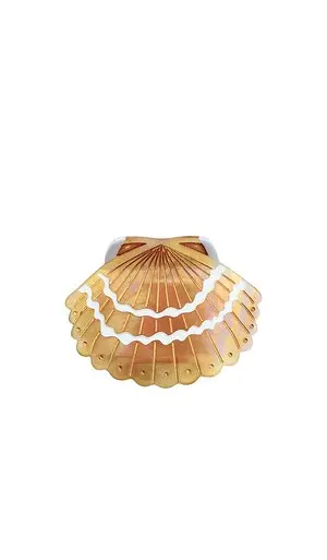 SOLAR ECLIPSE Hand-painted Seashell Claw Hair Clip - White