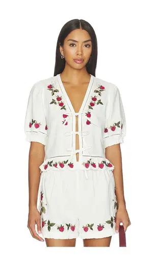 Sea Calla Strawberry Top In . Also - Cream