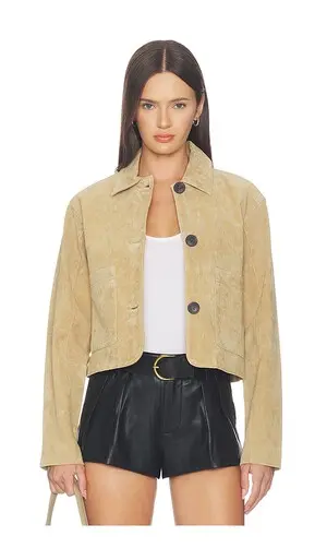 Blanknyc Leather Suede Jacket - Tan