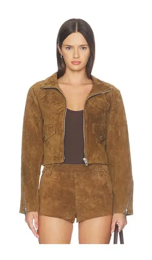Blanknyc Suede Moto Jacket - Brown