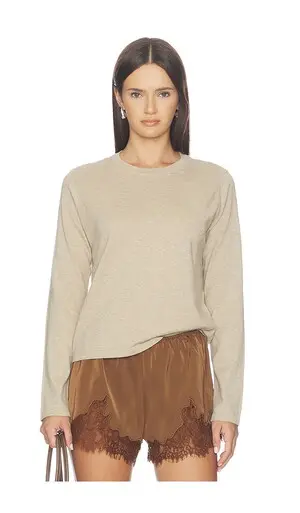 Rails Cotton Cashmere Long Sleeve Tee In . Also - Brown