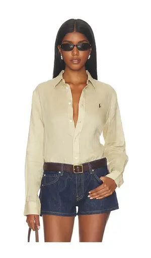 Polo Ralph Lauren Linen Button Front Shirt In . Also - Tan