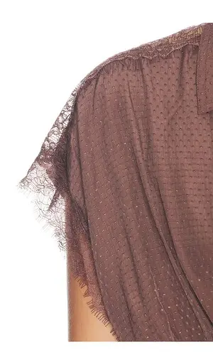 Steve Madden Textured Voile Lace Trimmed Midi Dress