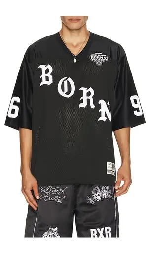 BORN X RAISED Paranoia Football Jersey In . Also - Black