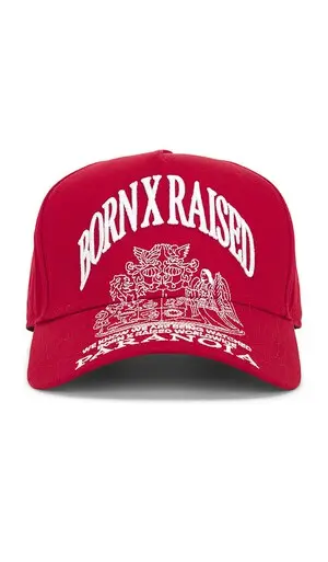 BORN X RAISED Born X Raised Paranoia Crest Baseball Cap Red