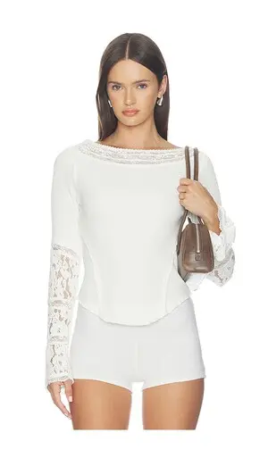 Free People Amber Lace Cuff Top In . Also - White