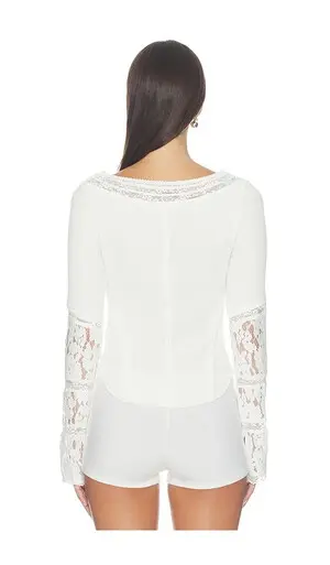 Free People Amber Lace Cuff Top In . Also