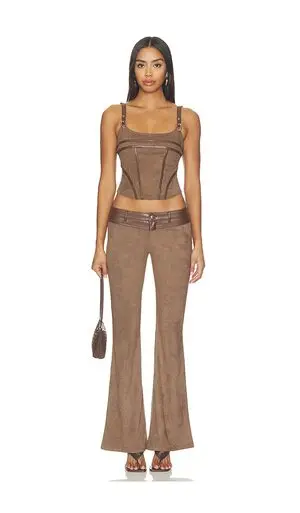 I.AM.GIA Viviane Suede Corset Top In . Also