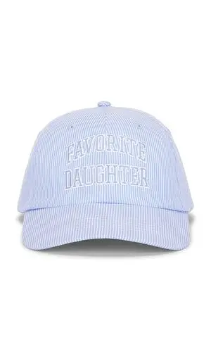 FAVORITE DAUGHTER Stripe Logo Baseball Cap - Blue