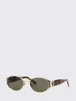 Saint Laurent Oval Tortoiseshell Acetate Sunglasses With Monogram - Brown