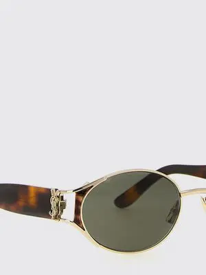 Saint Laurent Oval Tortoiseshell Acetate Sunglasses With Monogram - Brown