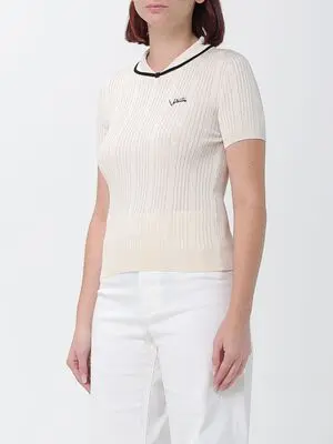 Valentino Garavani Contrast Trim Ribbed V-neck Sweater