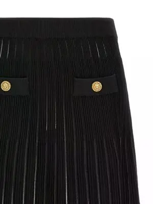 Balmain Pleated Mini Skirt - Black