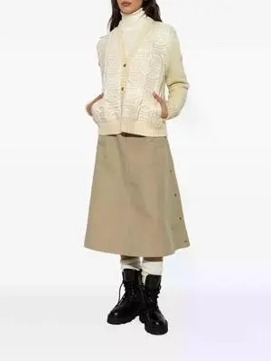 Moncler Chain Quilted Padded V-neck Cardigan