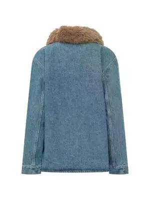 AVA ADORE Faux-fur Trim Denim Jacket
