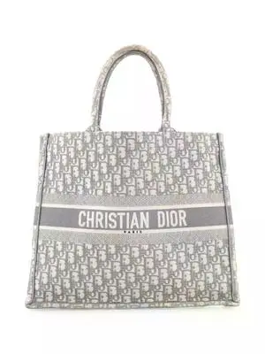 Dior Book Oblique Canvas Large Tote Bag - Grey