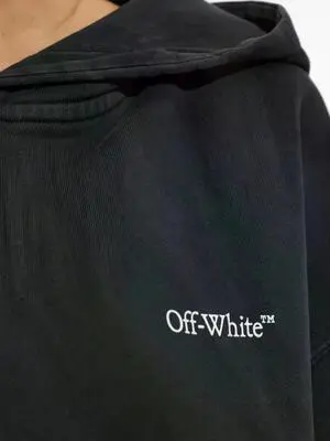 Off-White Logo Print Cropped Quarter-zip Sweatshirt