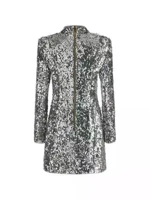Balmain Sequin-embellished Structured-shoulder Mini Dress
