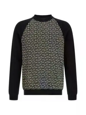 Balmain Pb Monogram Jacquard Sweater